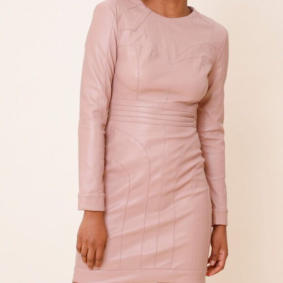 Chicle USA | Dresses | New Faux Leather Long Sleeves Dress Rose Small ...